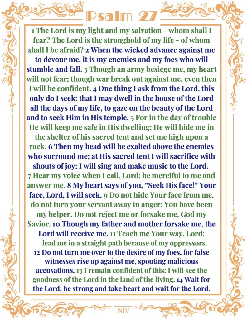 Psalm 27 - FREE PRINTABLE ~ Green Eyed Grace